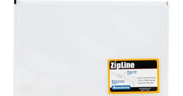 SOBRE PLASTICO BEAUTONE ZIPPER OFICIO 3566-4 TRANSP (72)