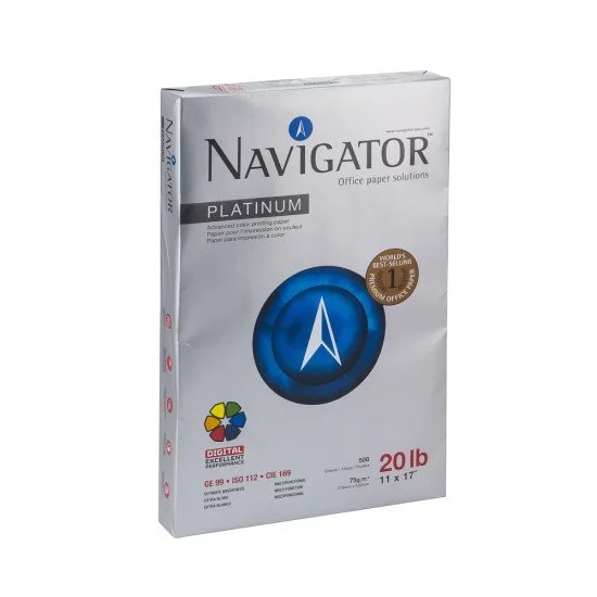 Papel Doble Carta Navigator Platinum Digital 20 lb 500 Hojas