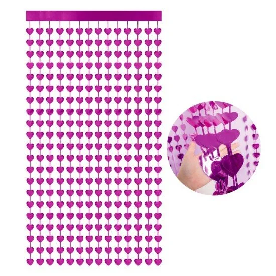 CORTINA FOIL FAST 1X2MT CORAZON FUCSIA (200)