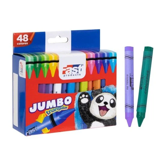 CRAYON DE CERA FAST T248 TRIANGULAR 48 COL JUMBO (36)