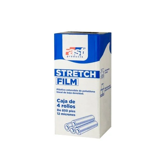 ROLLO STRETCH FILM FAST 18"X850 PIES 12MIC (4)