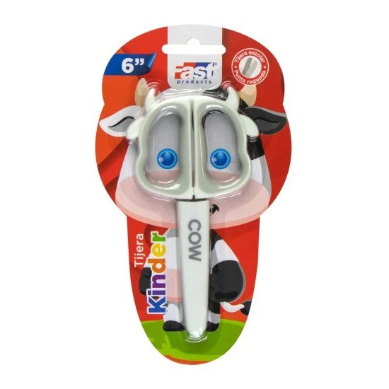 TIJERA ESCOLAR FAST DE 5" SOFTY KINDER COW (12X24)